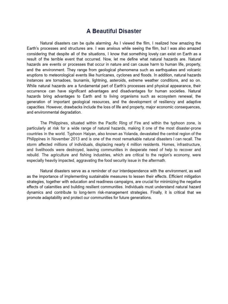 A_Beautiful_Disaster | PDF | Natural Disasters | Hazards