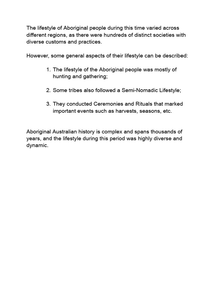 Aboriginal Lifestyle: Hunting, Gathering, and Rituals | PDF | Social ...