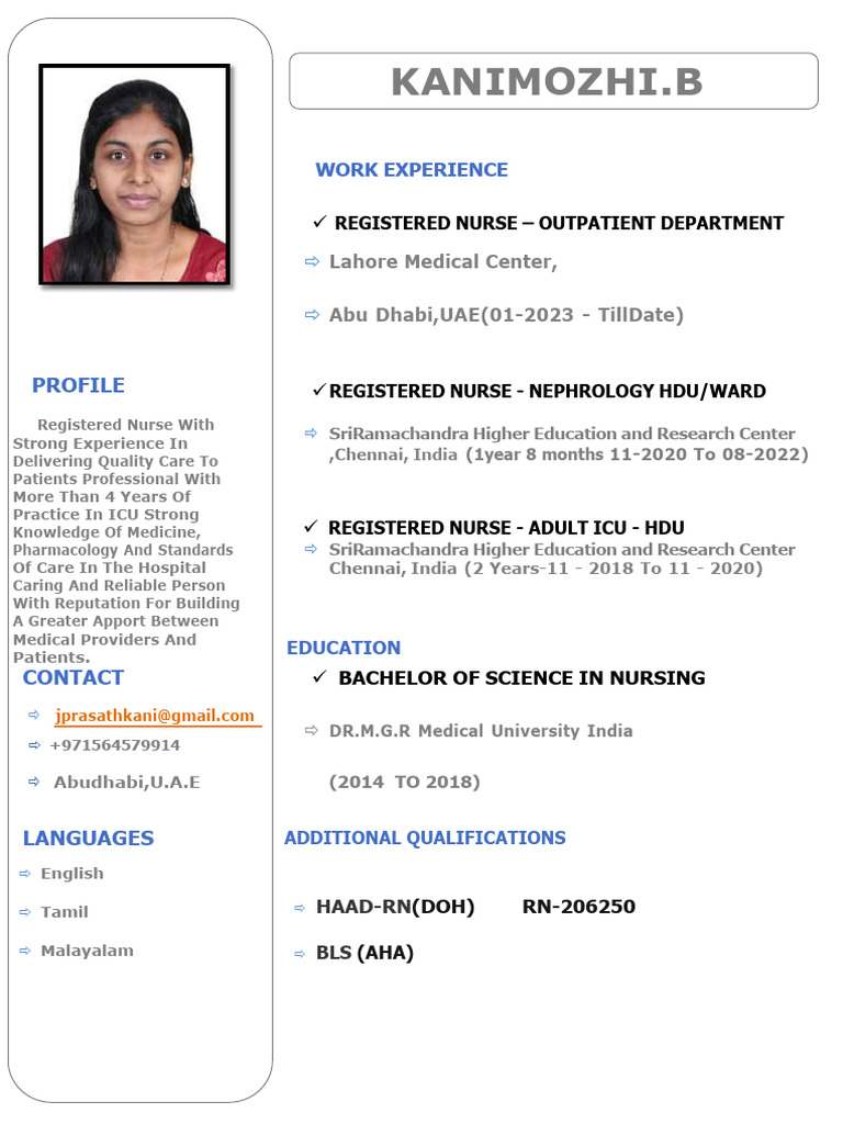 Kanimozhi Ward and Icu-cv | PDF | Intensive Care Unit | Diseases And Disorders