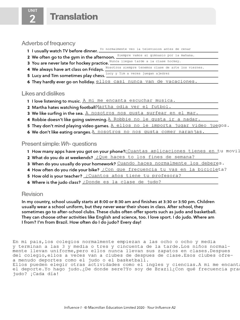 L1 A2 U2 Translation | PDF
