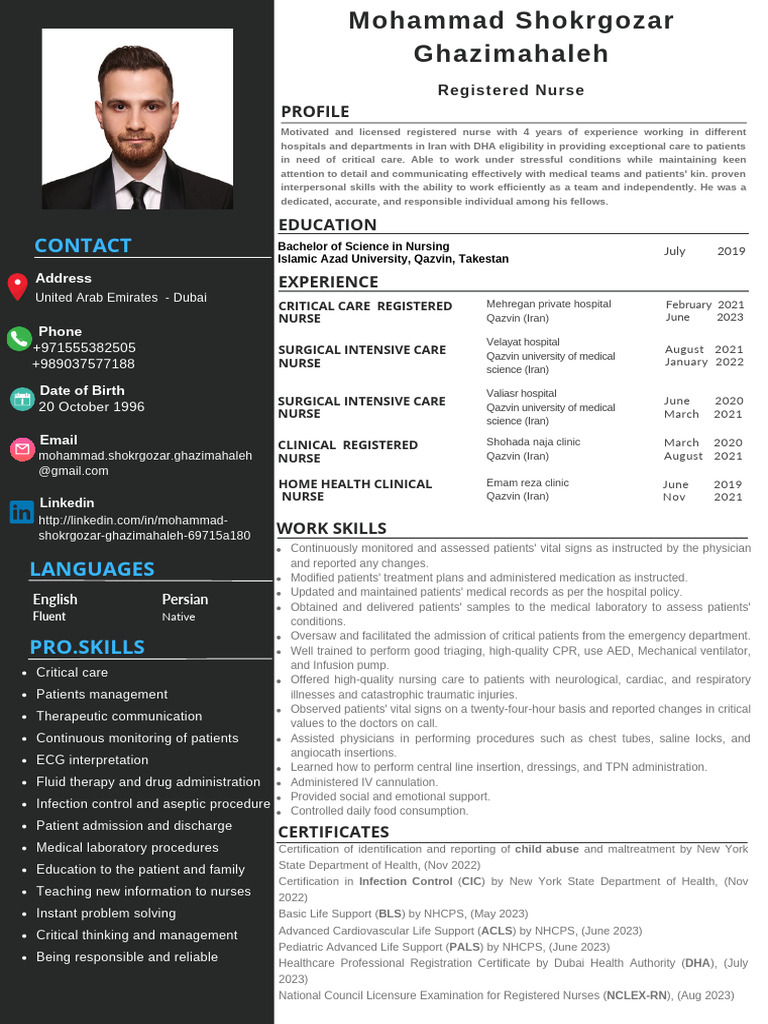 Cv model | PDF | Nursing | Hospital
