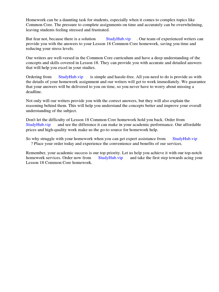Lesson 18 Homework Common Core Answers | PDF | Mathematics | Curriculum