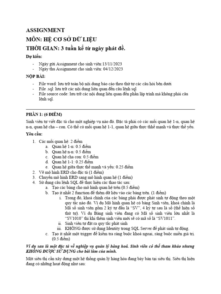 2023 2024 DBS Assignment | PDF