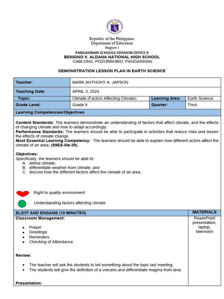 7Es Final lesson plan | PDF | Learning | Wound