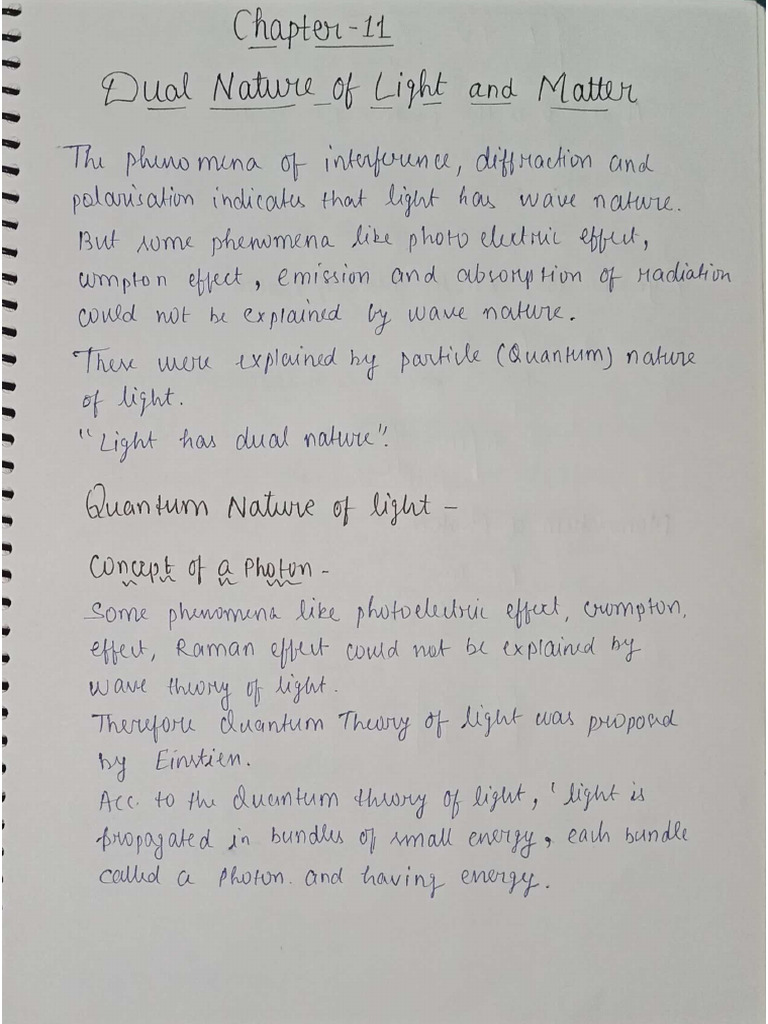 Dual nature of light and matter | PDF