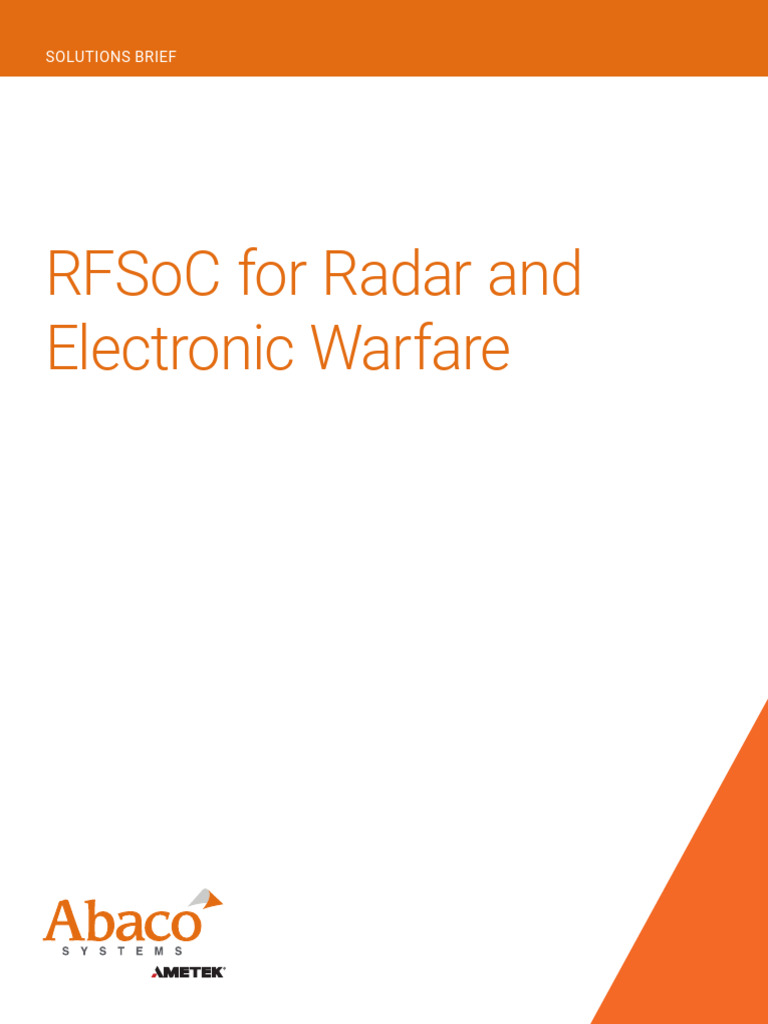 RFSoC for Radar and Electronic Warfare Solutions Brief 2021 _1 | PDF ...