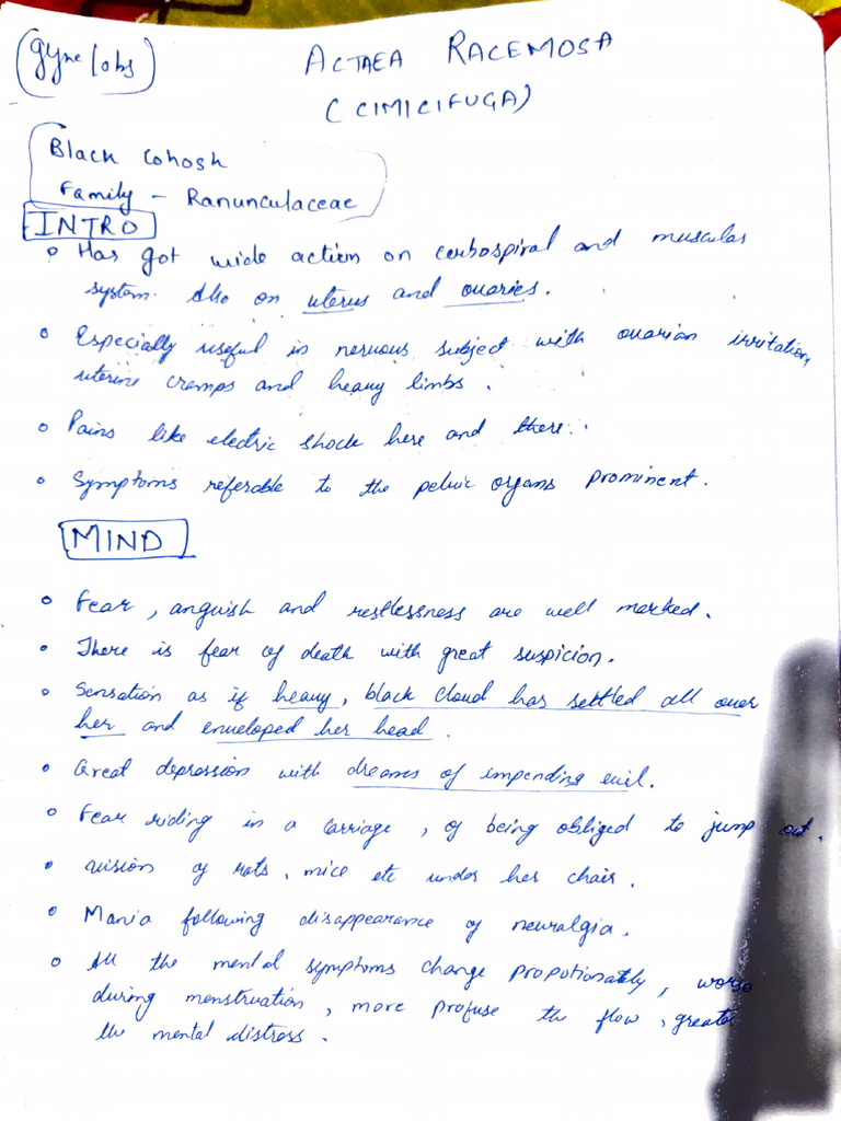 Actea Racemosa Overview | PDF