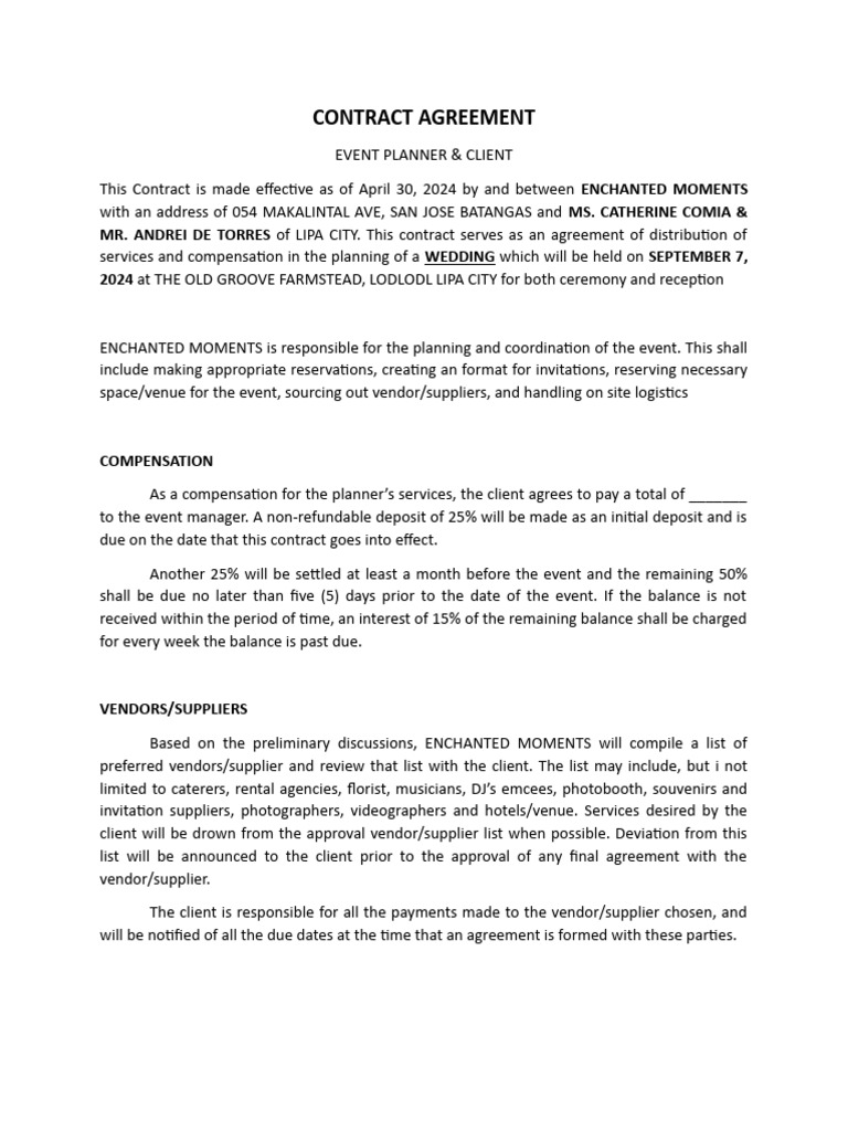 Contract Agreement Client | PDF | Business