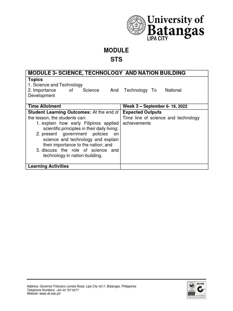 STS MODULE 3 1st S | PDF | Science | Knowledge