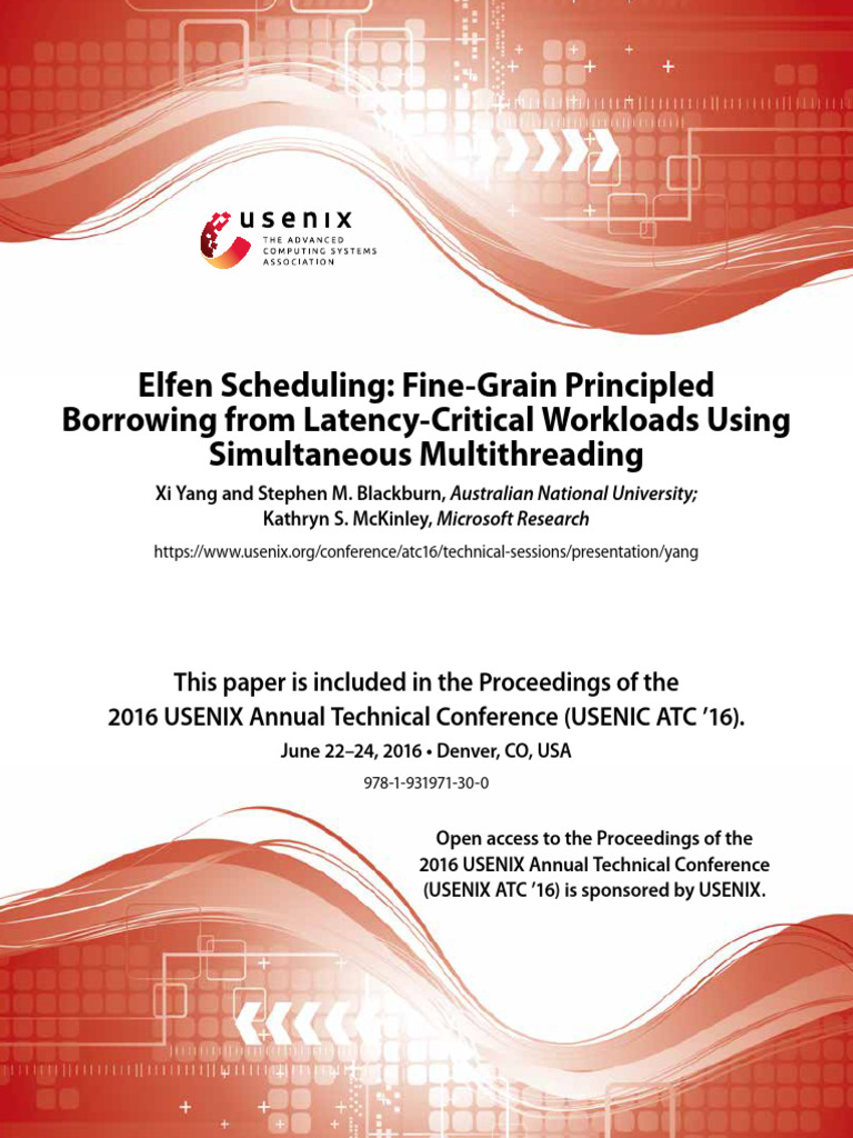 Atc16 Paper Yang | PDF | Thread (Computing) | Scheduling (Computing)