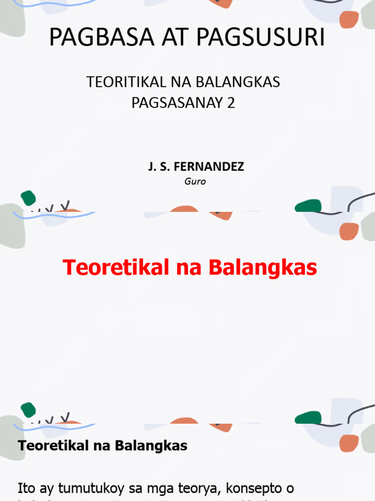 Teoritikal at Konseptuwal Na Balangkas | PDF