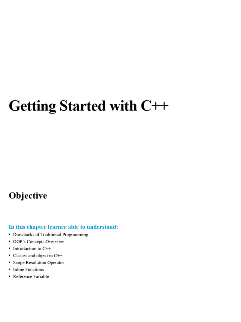 Chapter 1 | Download Free PDF | C++ | Object Oriented Programming