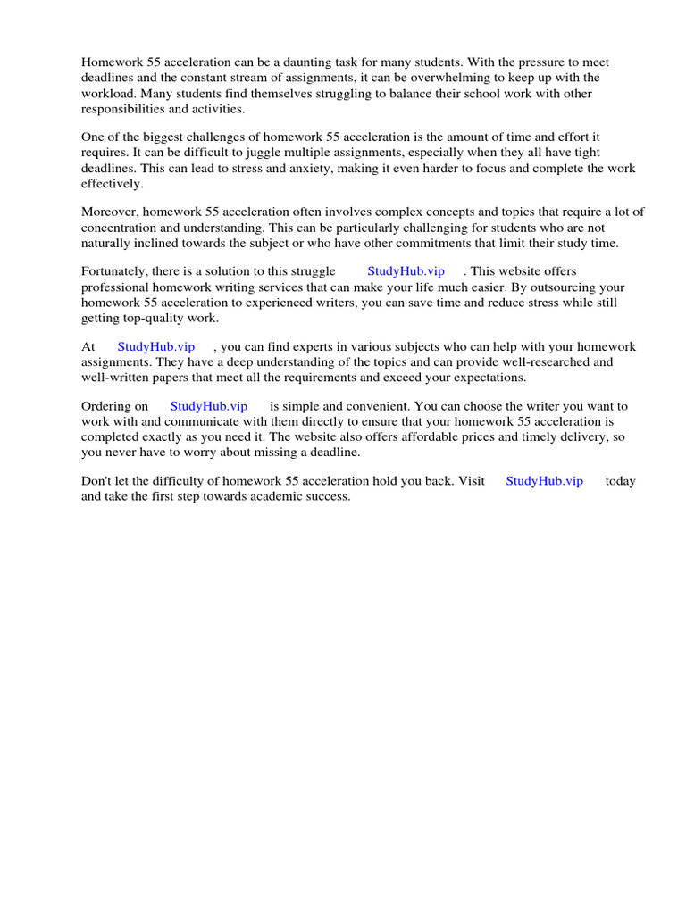 Homework 55 Acceleration | PDF | Homework | Facebook