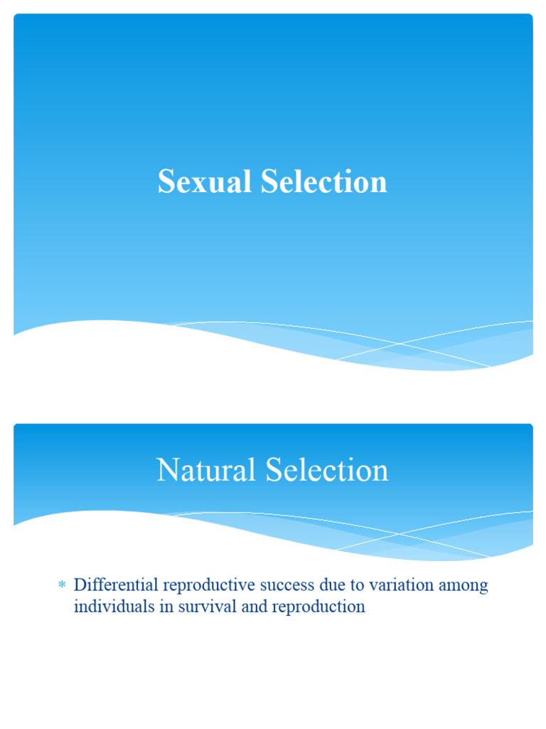 sexualselection | PDF | Sexual Selection | Natural Selection