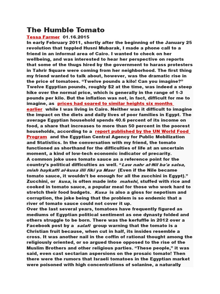 The Humble Tomato | PDF | Egypt