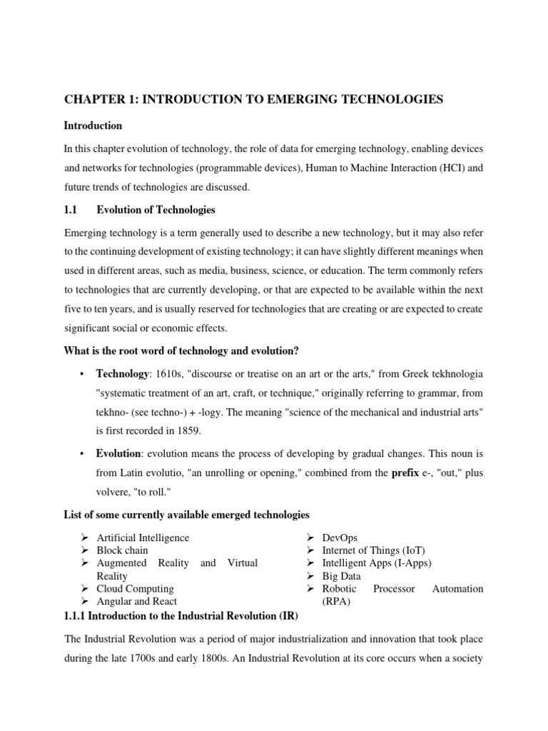 INTRODUCTION TO EMERGING TECHNOLOGIES | PDF | Apache Hadoop ...