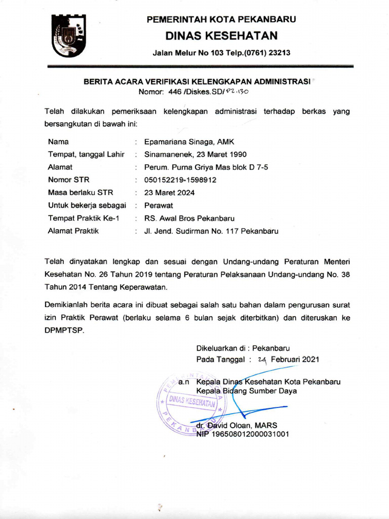 Suket Izin Dinkes | PDF