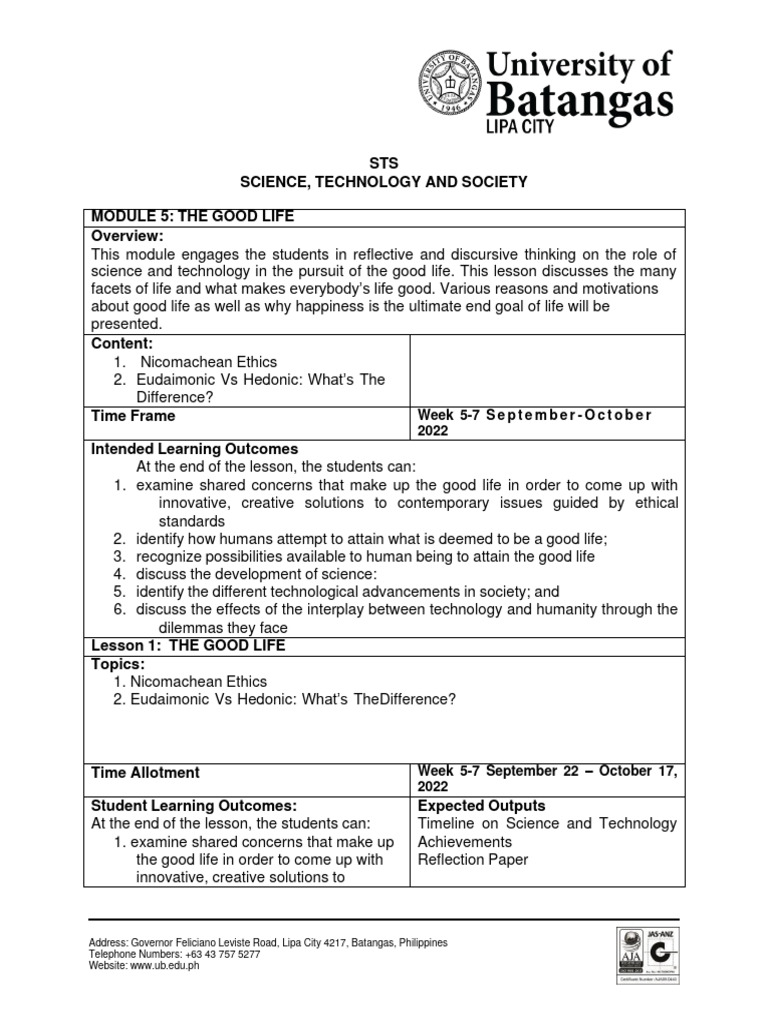 STS-MODULE_5_ | PDF | Virtue | Happiness