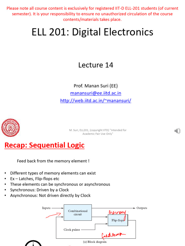 ELL201 L14 30sep21 1632933408839 | PDF | Digital Electronics | Digital Technology