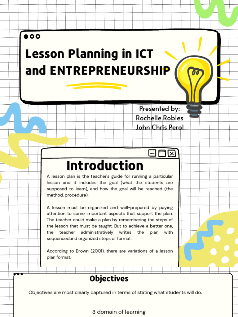 Lesson Planning in ICT and Entrepreneurship 2 | PDF | Teachers | Lesson ...