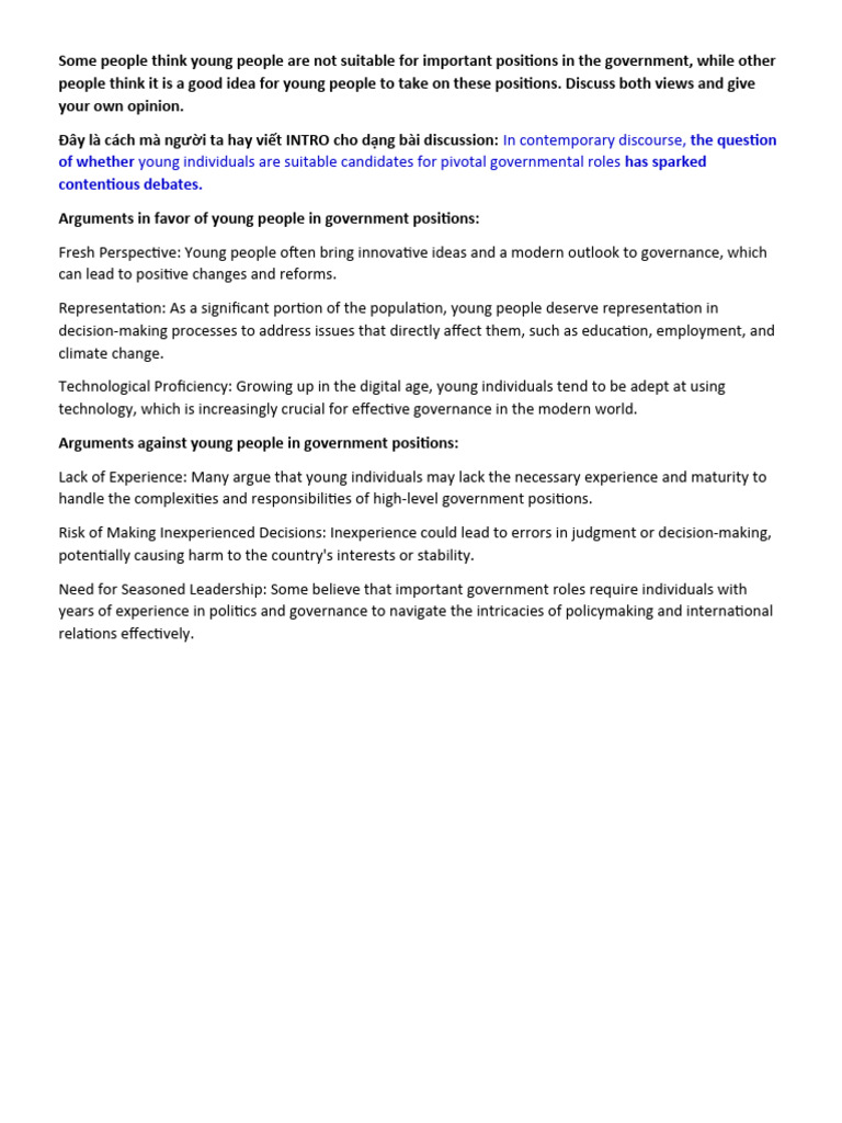 Young People in Government Positions | PDF