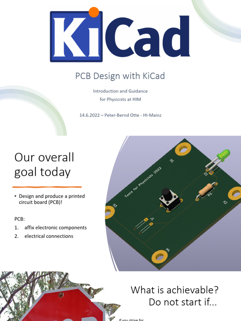 PCB Design With Kicad: Introduction and Guidance For Physicists at Him ...