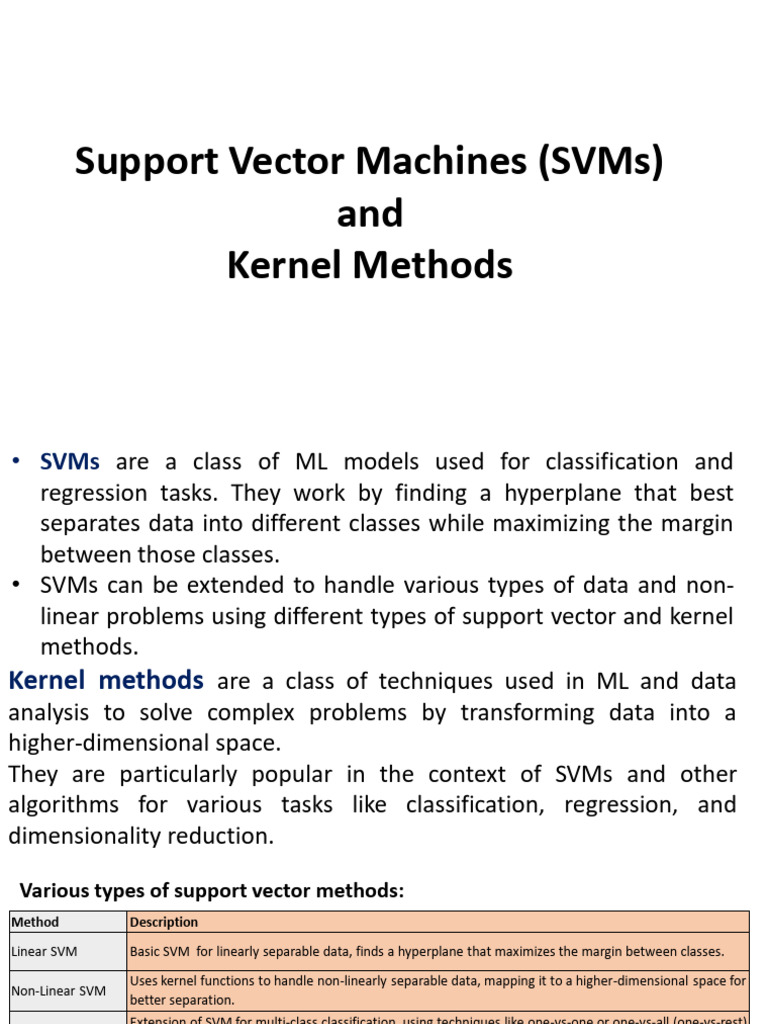 4-SVM-Kernel Methods | PDF | Support Vector Machine | Statistical Analysis