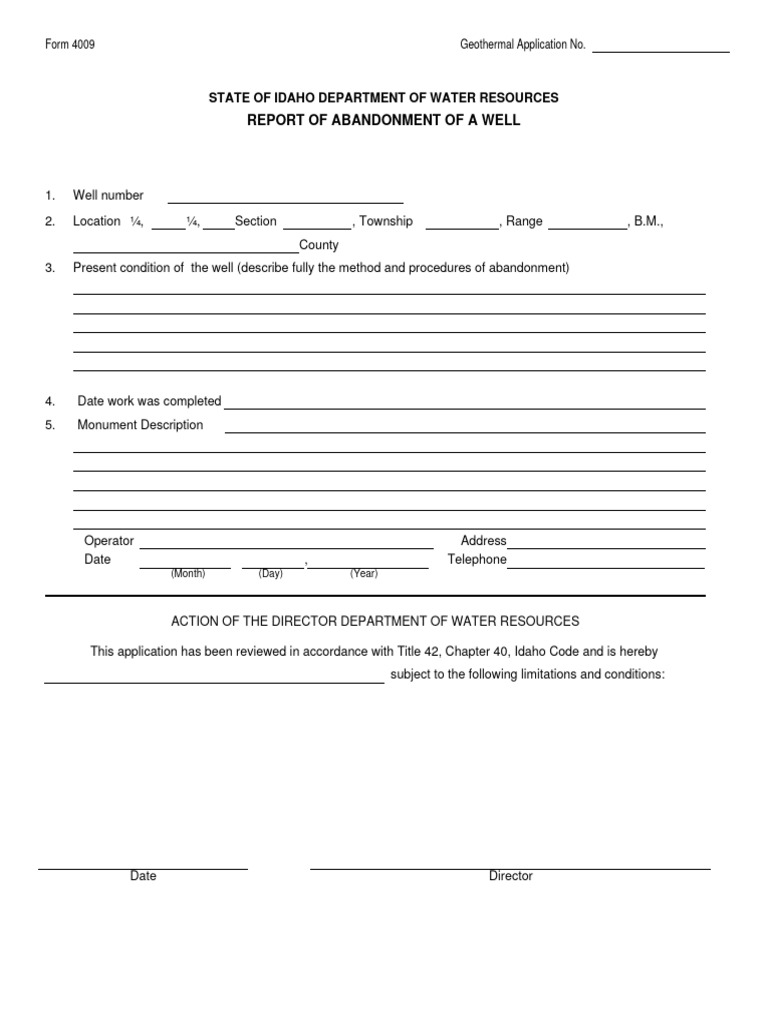 Form 4003 9 Report Abandonment of Well | PDF