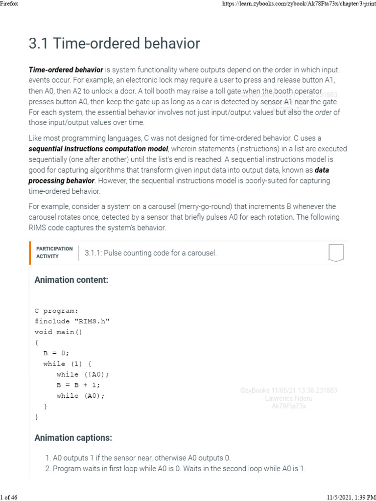Time Ordered Behavior | PDF | Computer Engineering | Computer Science