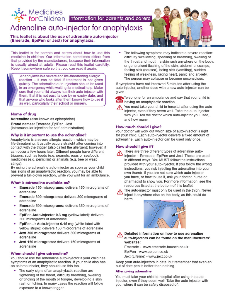Adrenaline Auto Injector 2 | PDF | Epinephrine Autoinjector | Clinical ...