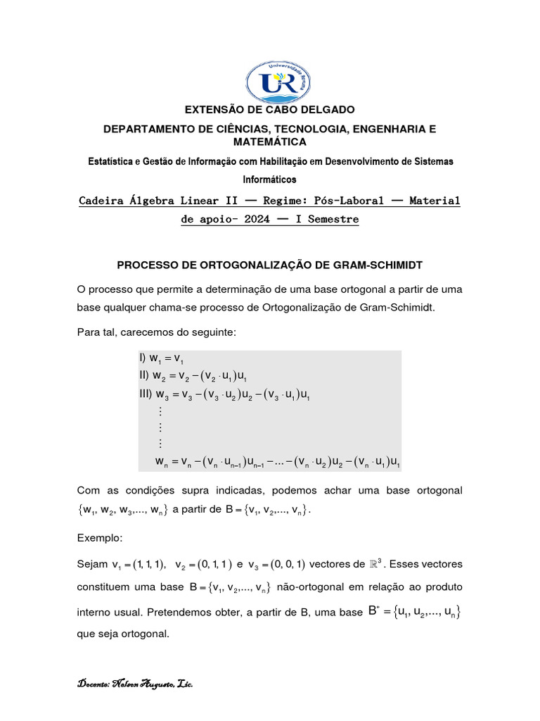 Ortogonalização de Gram-Schmidt | PDF | Science