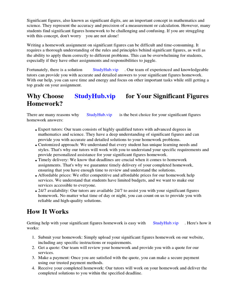 Significant Figures Homework Answers | PDF | Significant Figures ...