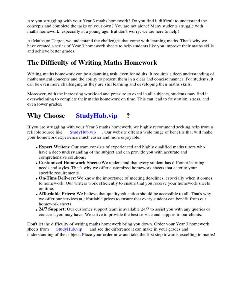 Maths On Target Year 3 Homework Sheets | PDF | Worksheet | Homework