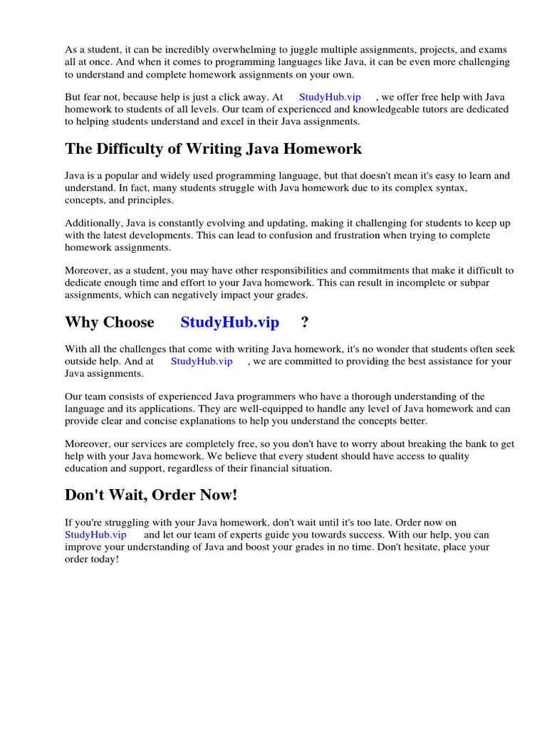 Help With Java Homework Free | PDF | Computer Programming | Java (Programming Language)