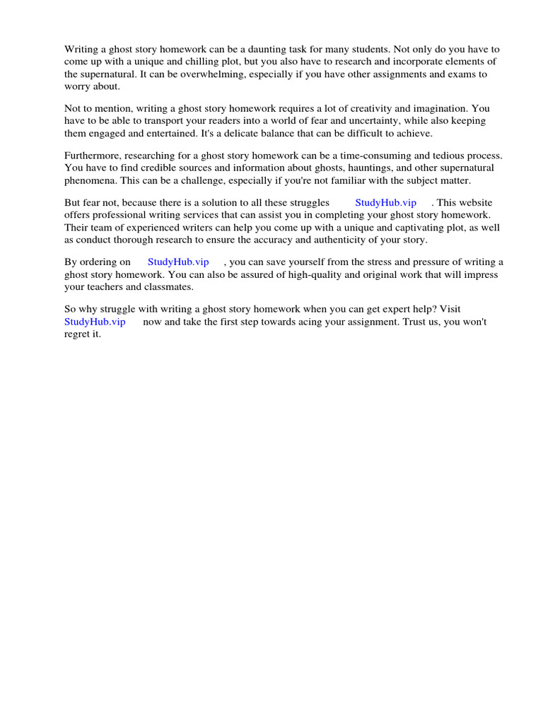 Ghost Story Homework | PDF | Facebook | Reading Comprehension