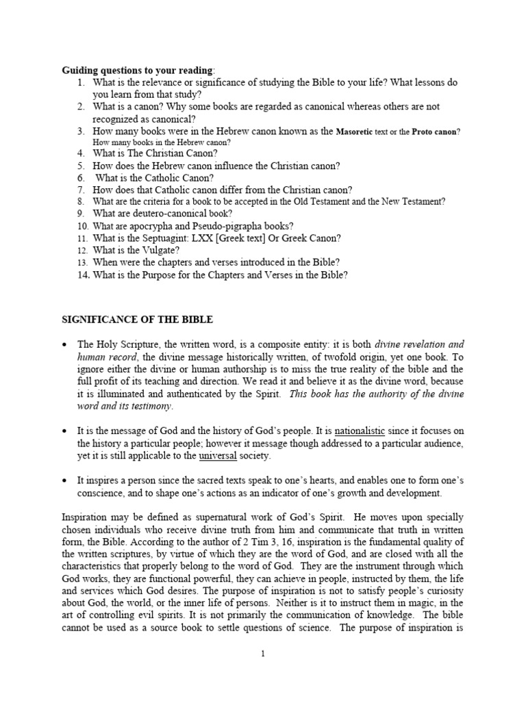 Understandin Scriptures-2021Notes WOne | PDF | Chapters And Verses Of ...