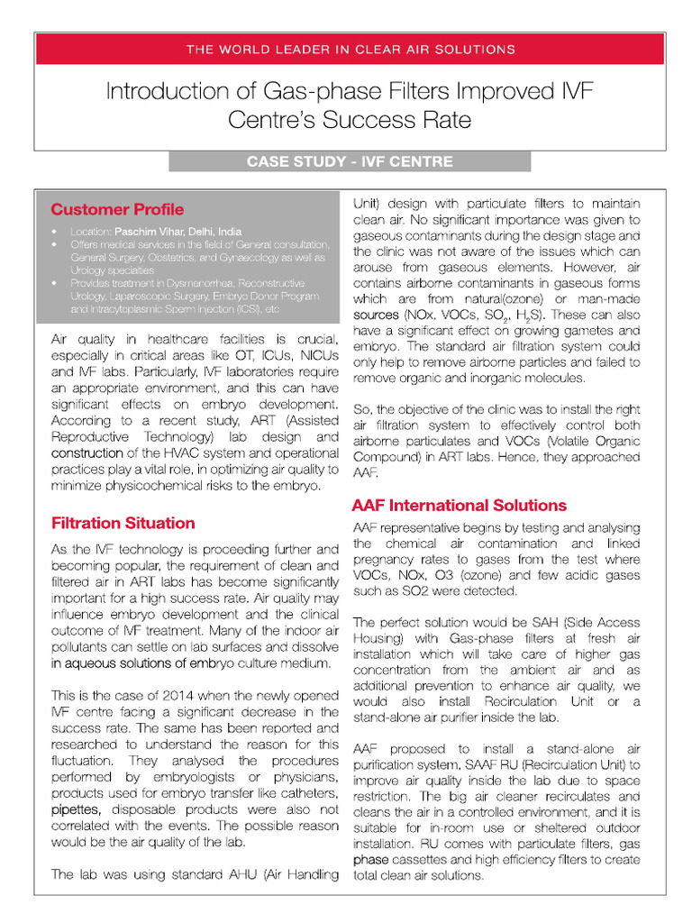 AAF GasPhase Solution For IVF Labs | PDF