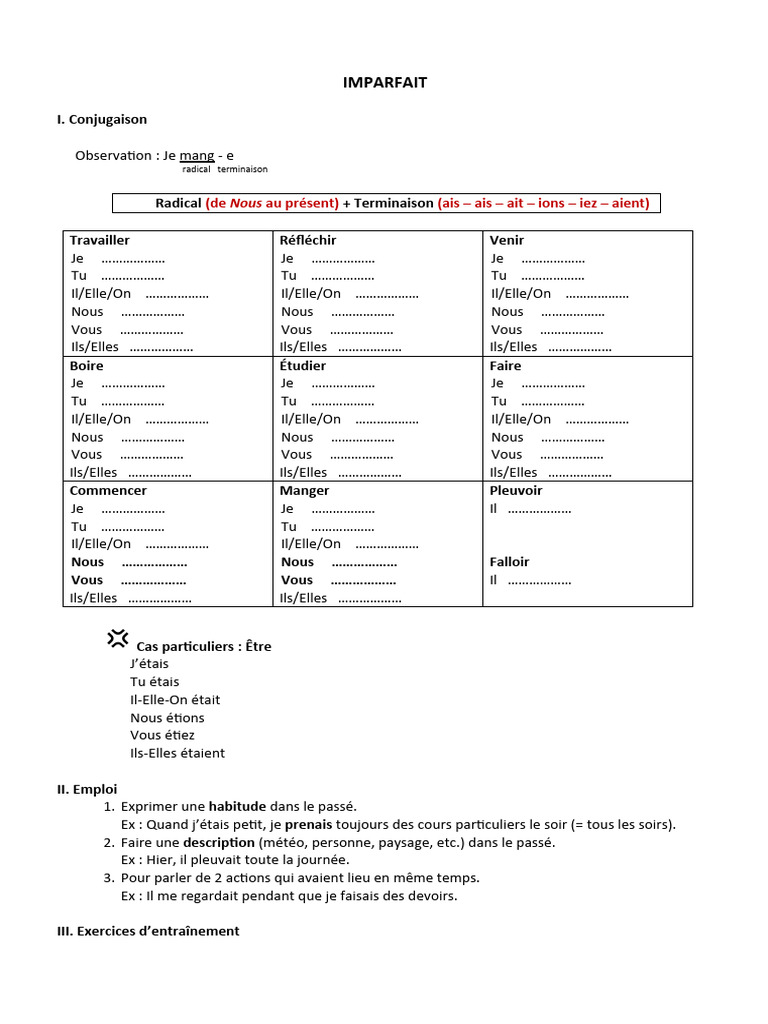 Imparfait (Théorie) | PDF | Linguistique | Grammaire
