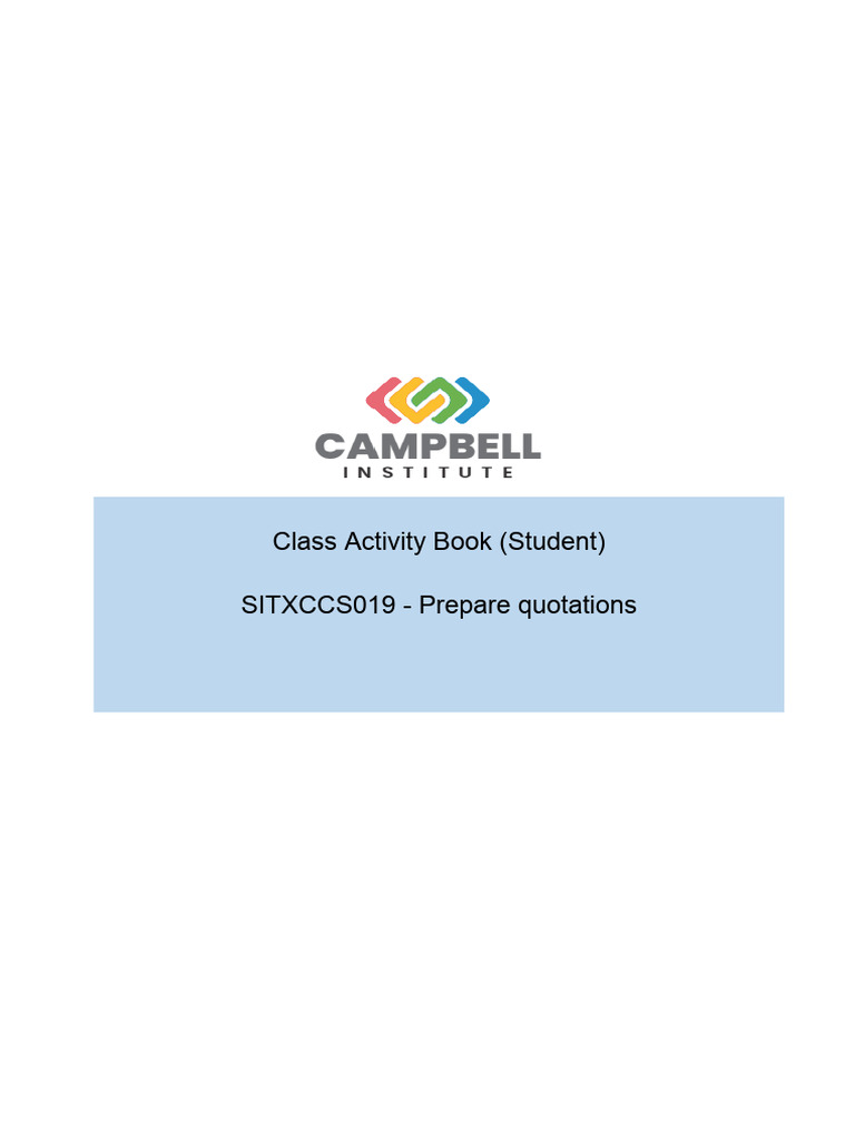 SITXCCS019 Class Activity Book - Student | PDF | Product (Business) | Supply Chain