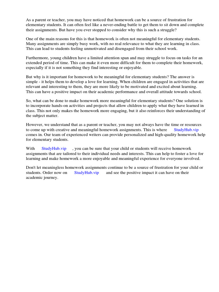 Making Homework Meaningful for Kids | PDF | Homework | Teachers