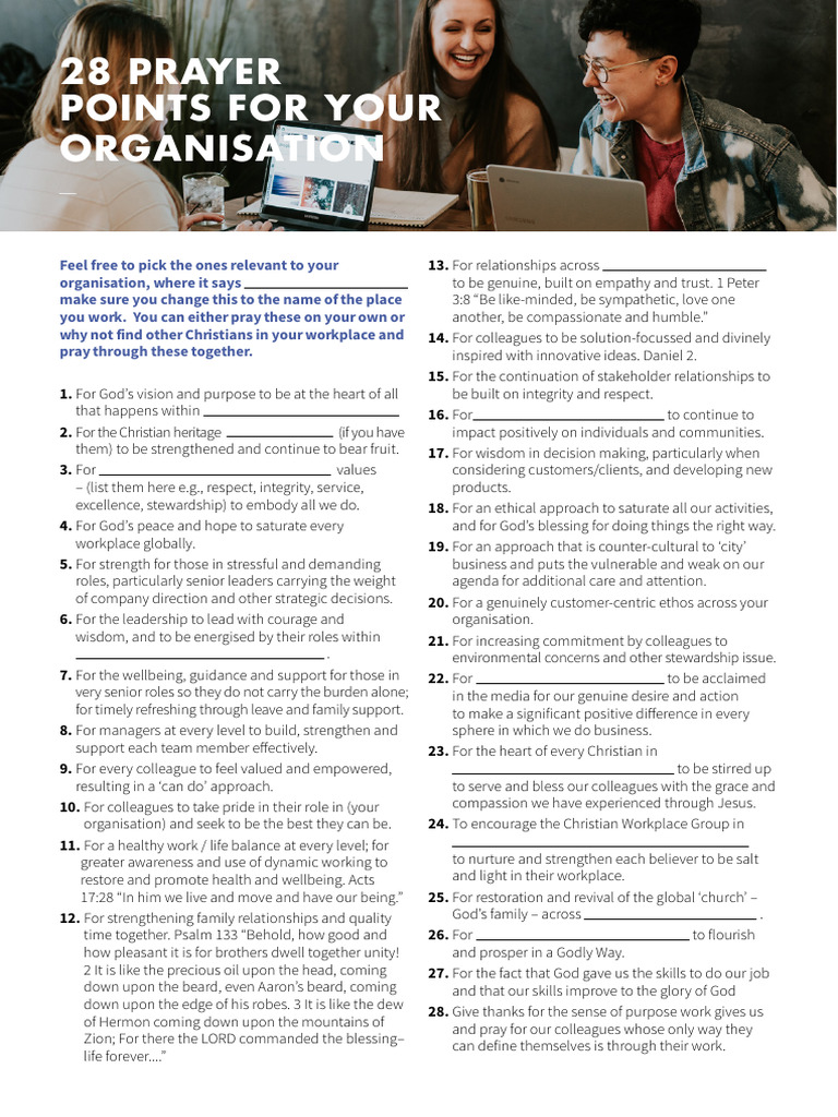 Prayer Points for Workplace Success | PDF | Career & Growth | Self ...