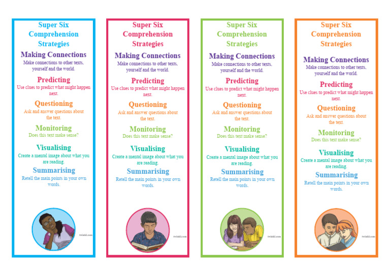 Au t2 e 3845 36 Super Six Comprehension Strategies Editable Bookmarks ...