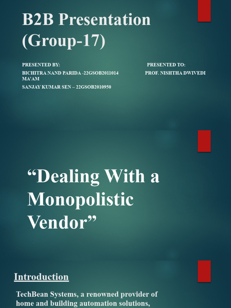 (Group-17) B2B Presentation | PDF | Procurement | Risk