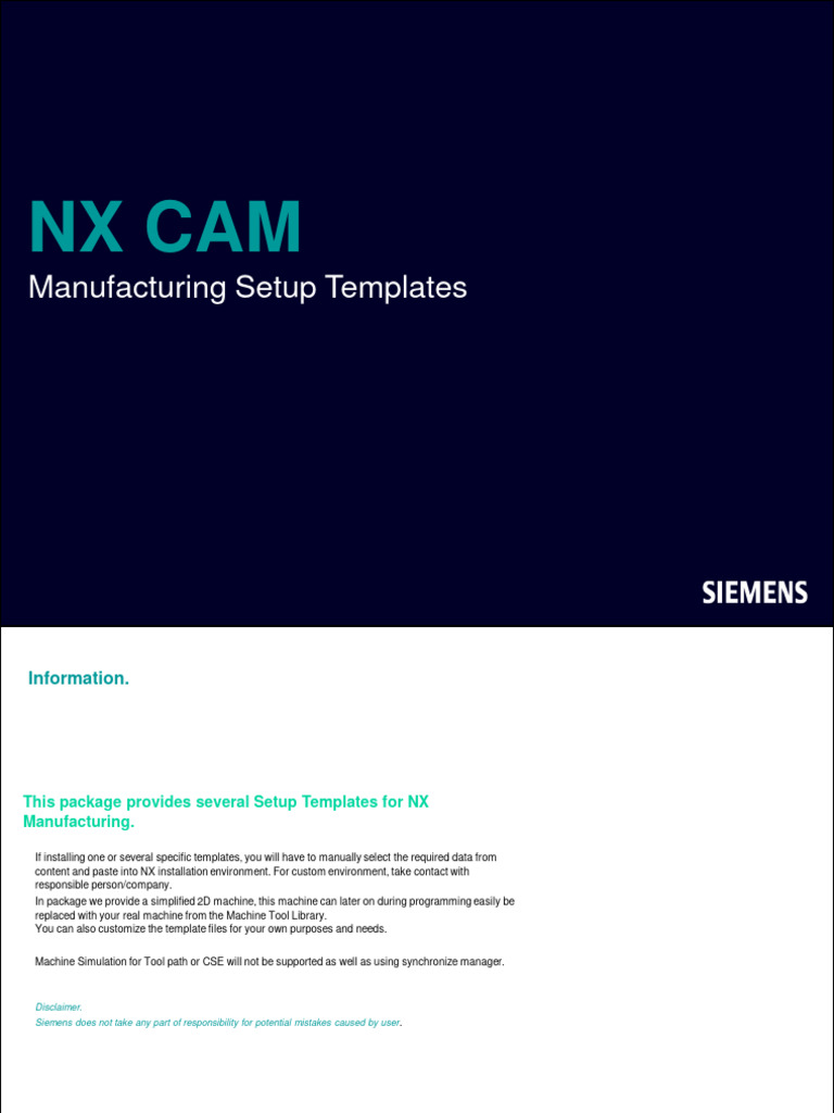 NX CAM Setup Templates | Download Free PDF | Software Engineering ...