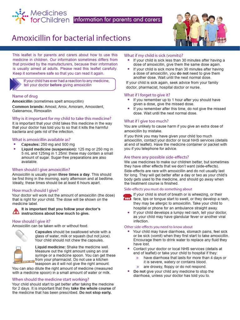 Amoxicillin For Bacterial Infections | PDF | Medical Specialties ...