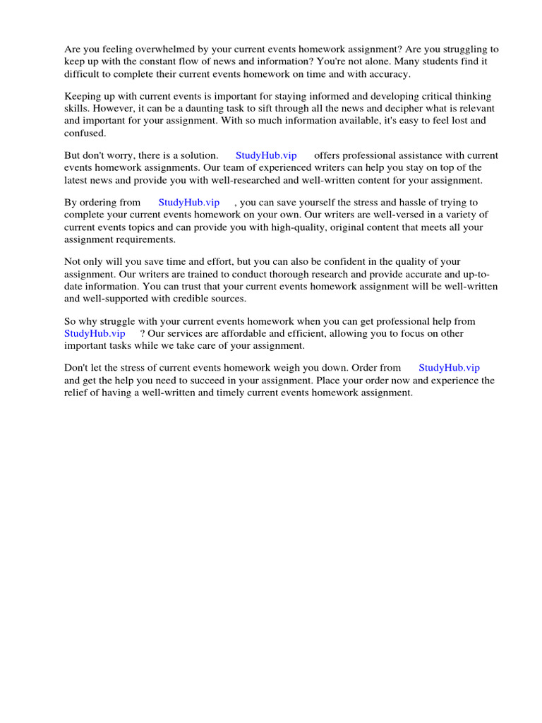 Current Events Homework Assignment | PDF | Safari (Web Browser)