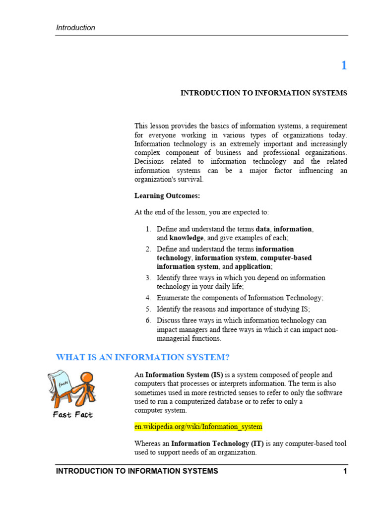 W1 Lesson 1 Introduction To Information Systems Module 14 Files Merged Pdf Information