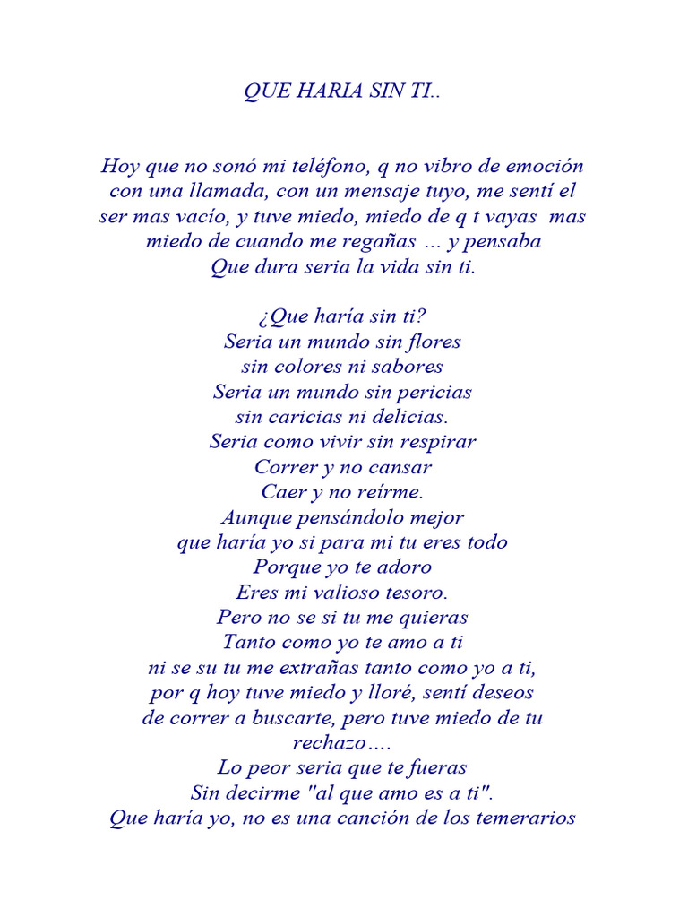 que haria sin ti | PDF