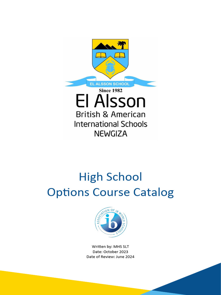 El Alsson High School Course Catalog | PDF | Mathematics | Precalculus