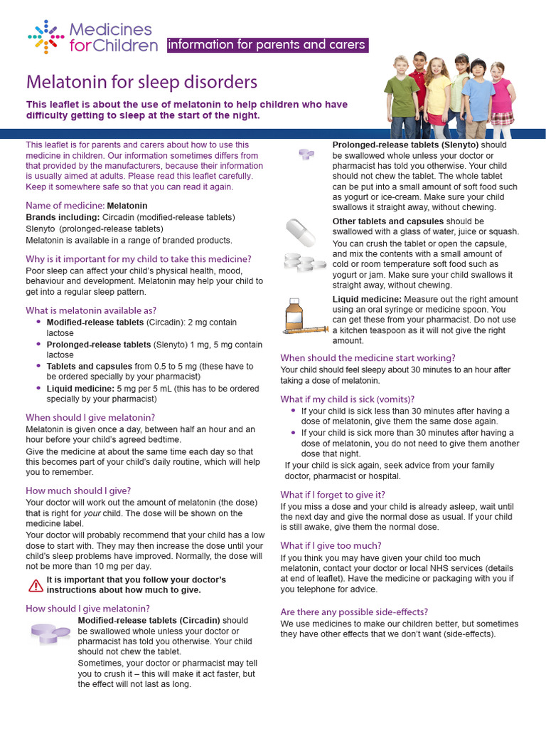 Melatonin Use for Children's Sleep Issues | PDF | Tablet (Pharmacy ...